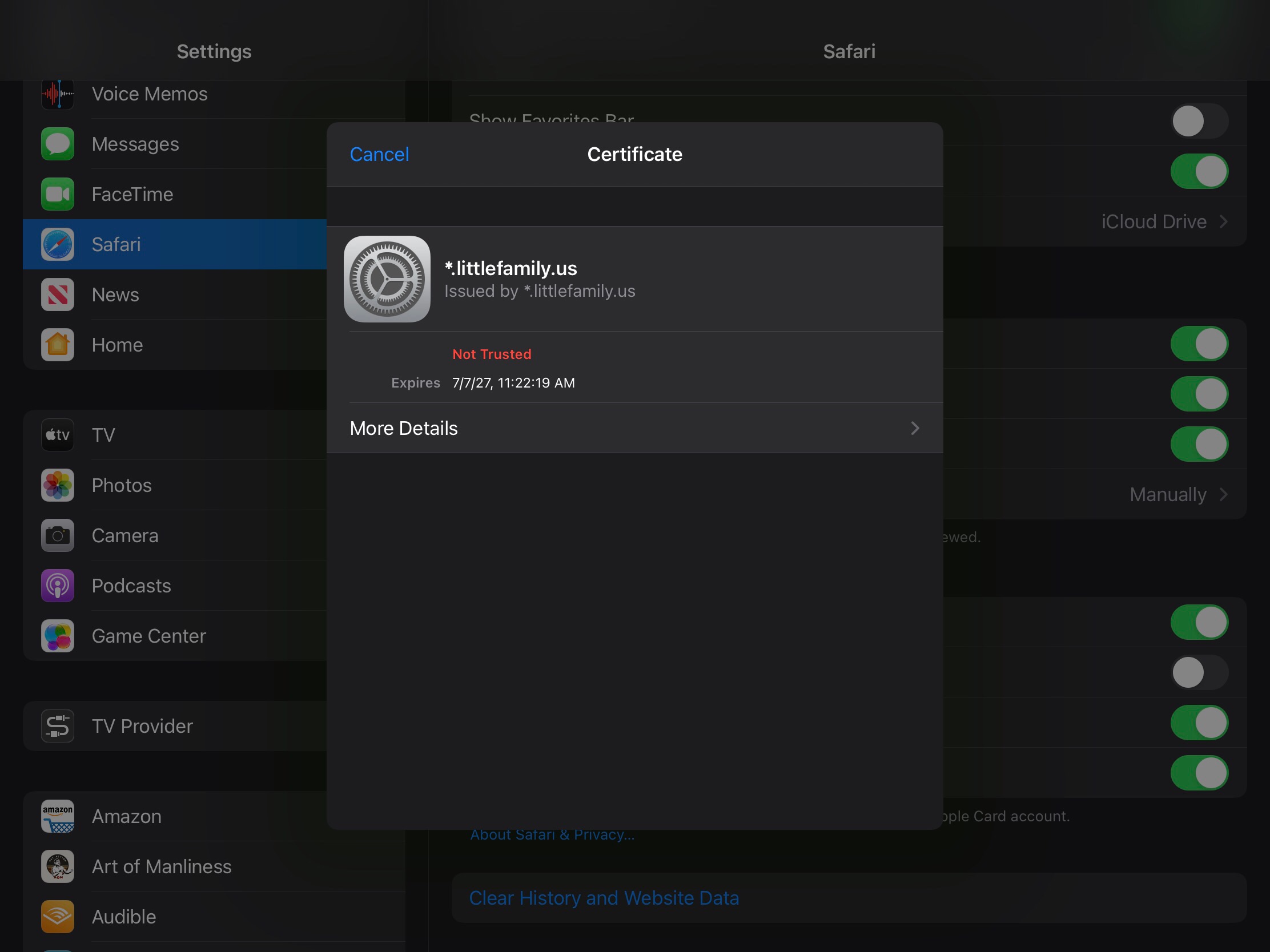 iOS/iPad OS 14 certificate error notifica… - Apple Community