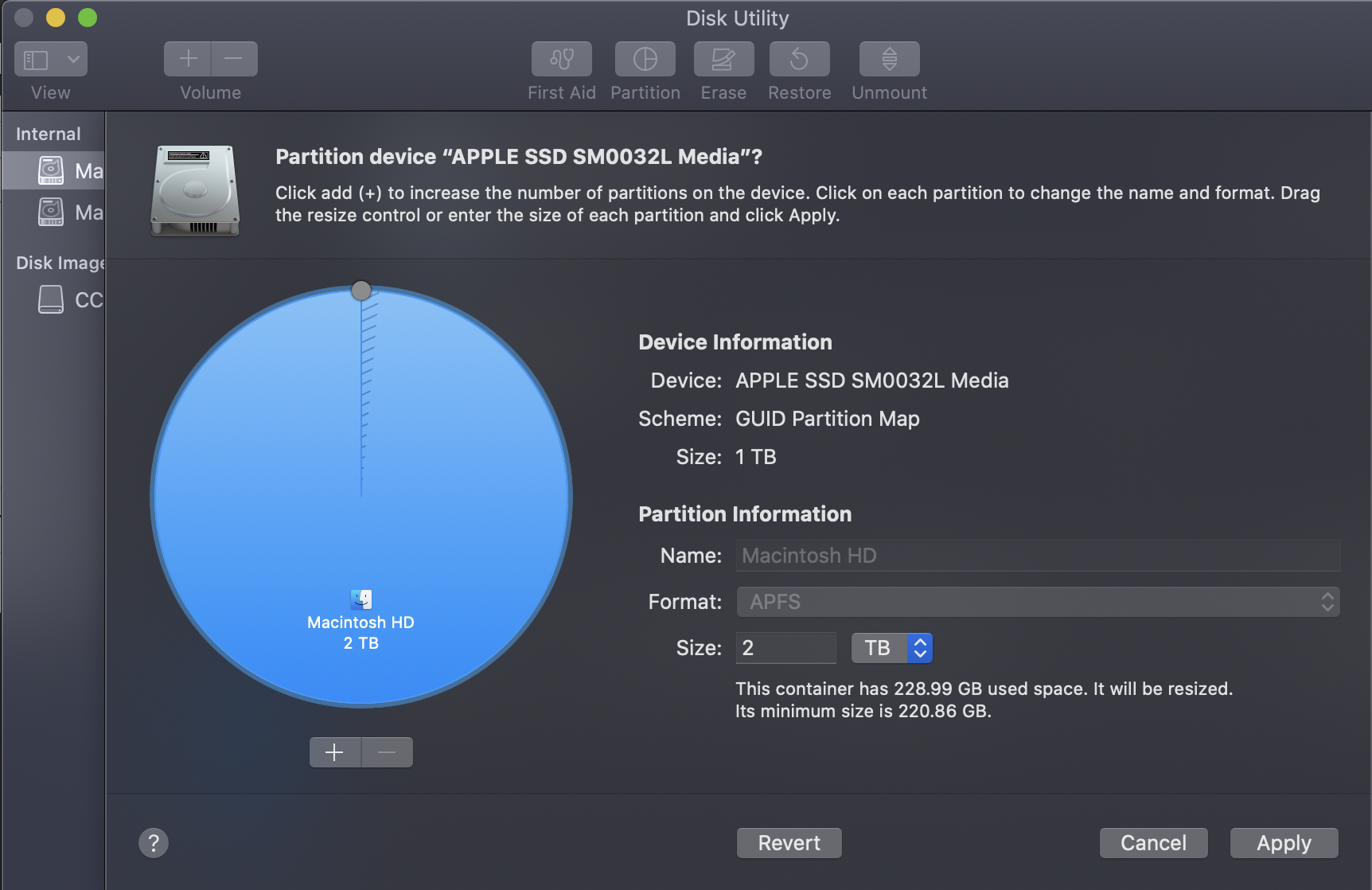 when partitioning my mac it has double th… - Apple Community