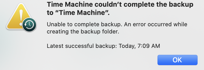 Time Machine backup failure - Apple Community