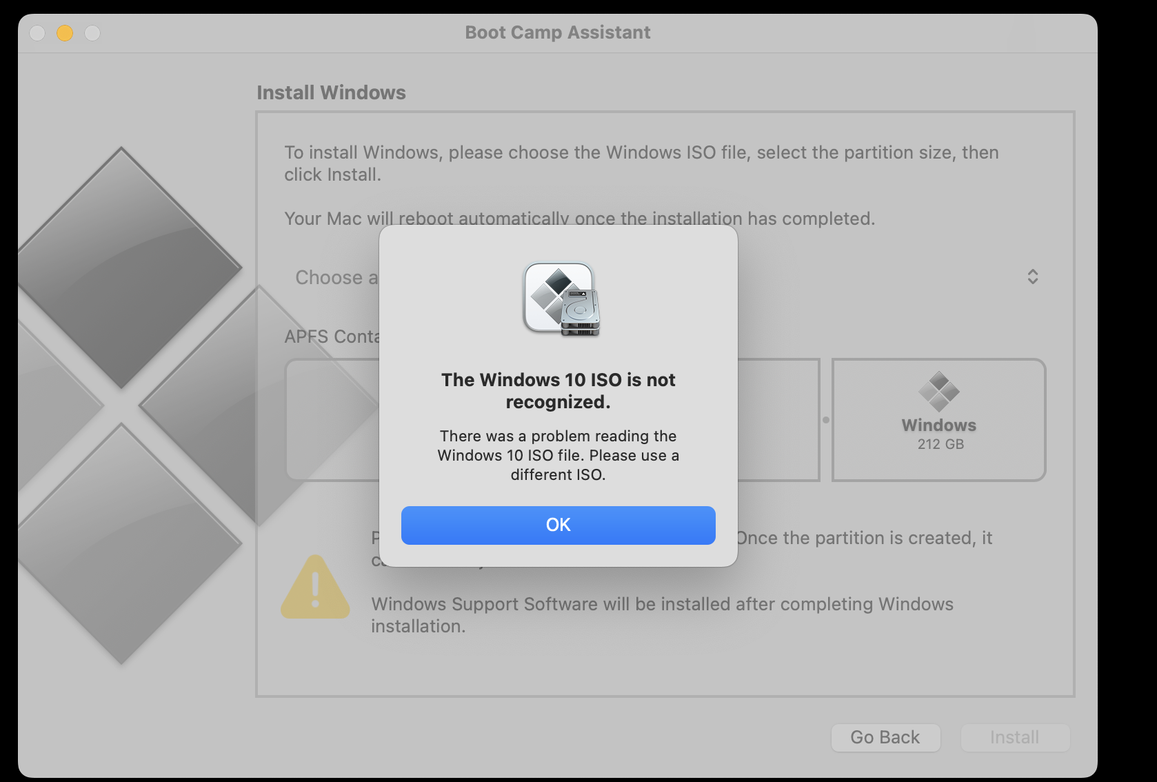 install windows using boot camp assitiant - Apple Community