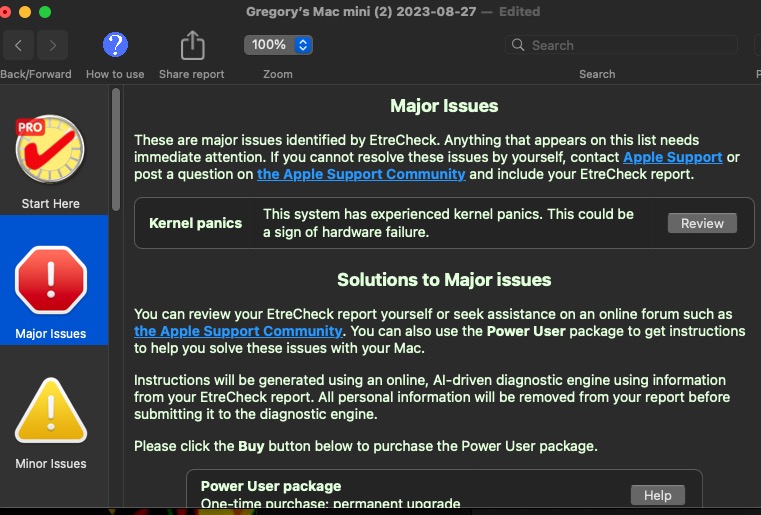 EtreCheck Report Kernel Panics- Apple Sup… - Apple Community