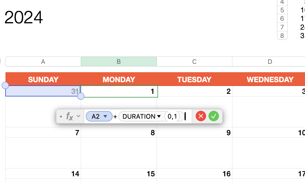 creating dynamic calendar in Numbers - Apple Community