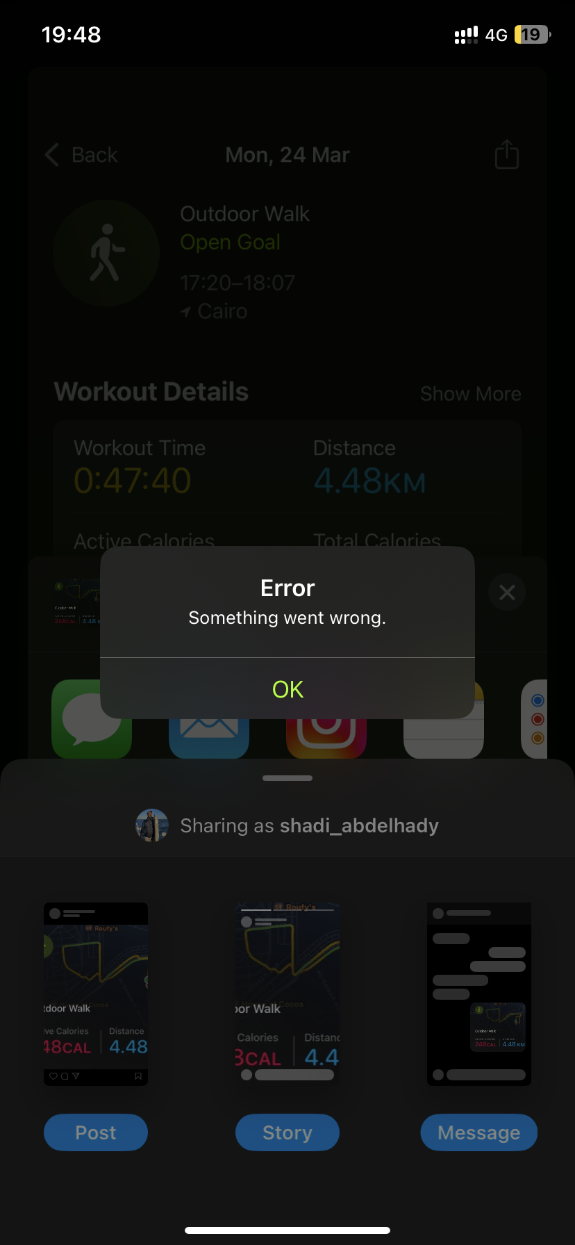 I am unable to post any activity from my … - Apple Community