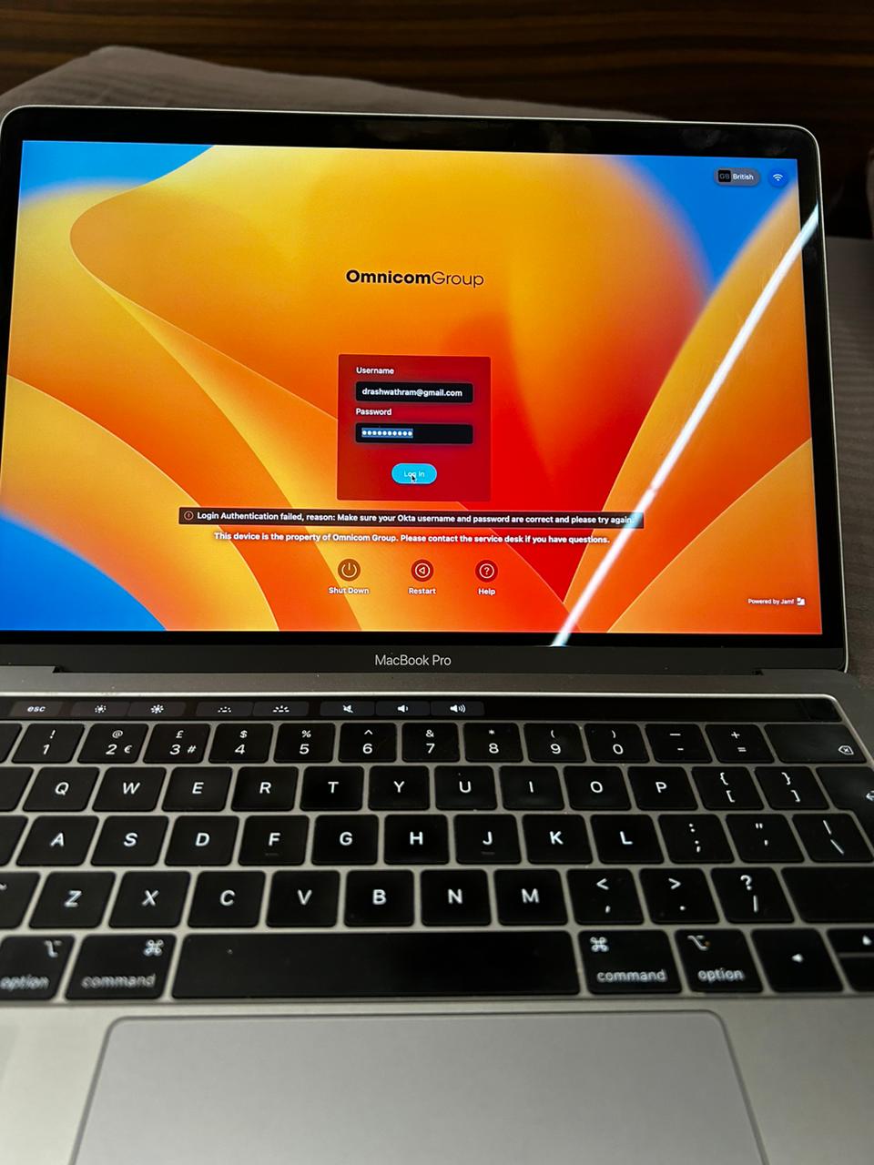 macbook pro sign in error Omnicon Group L… - Apple Community