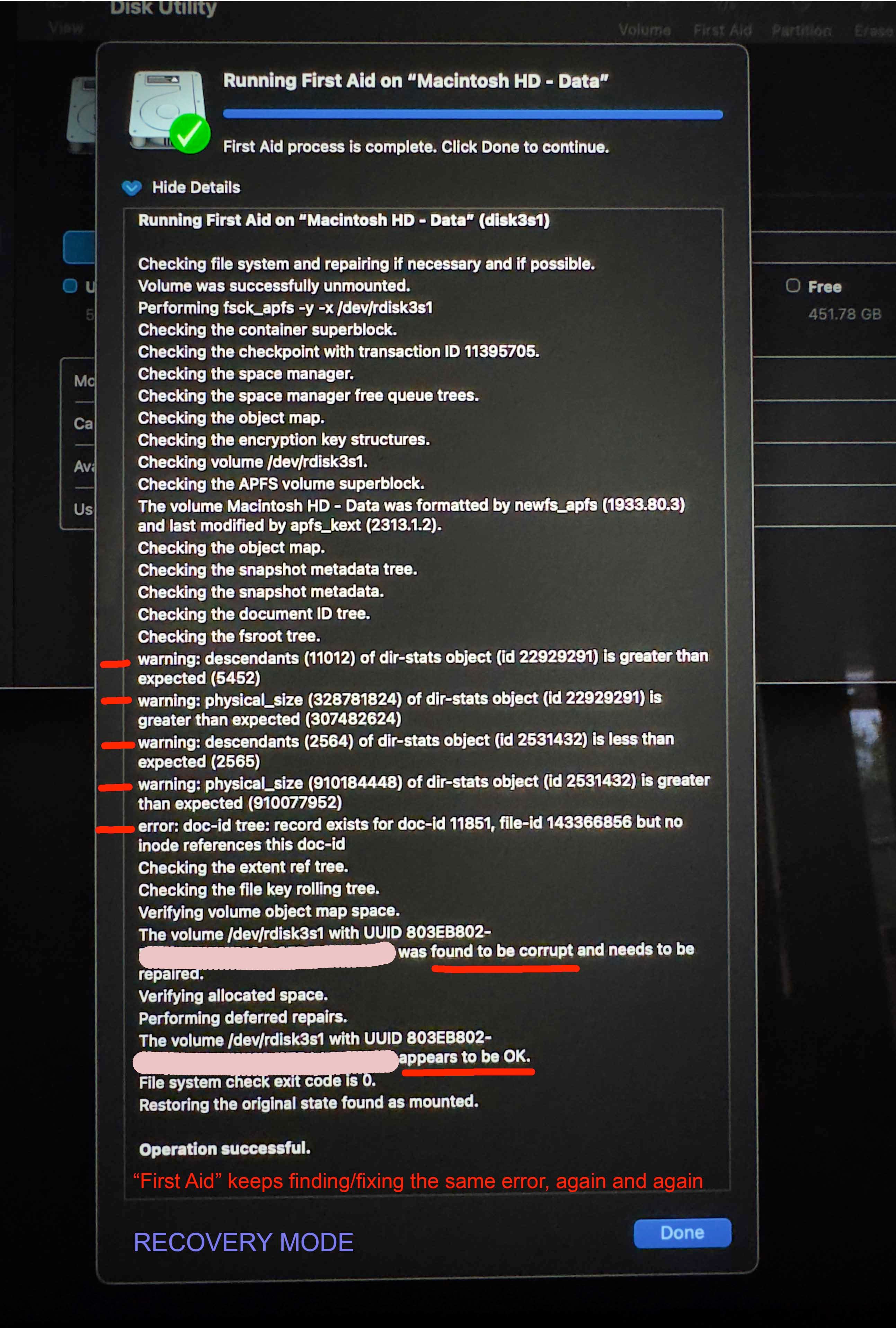 Disk Utility repair of APFS on M1: Fails … - Apple Community