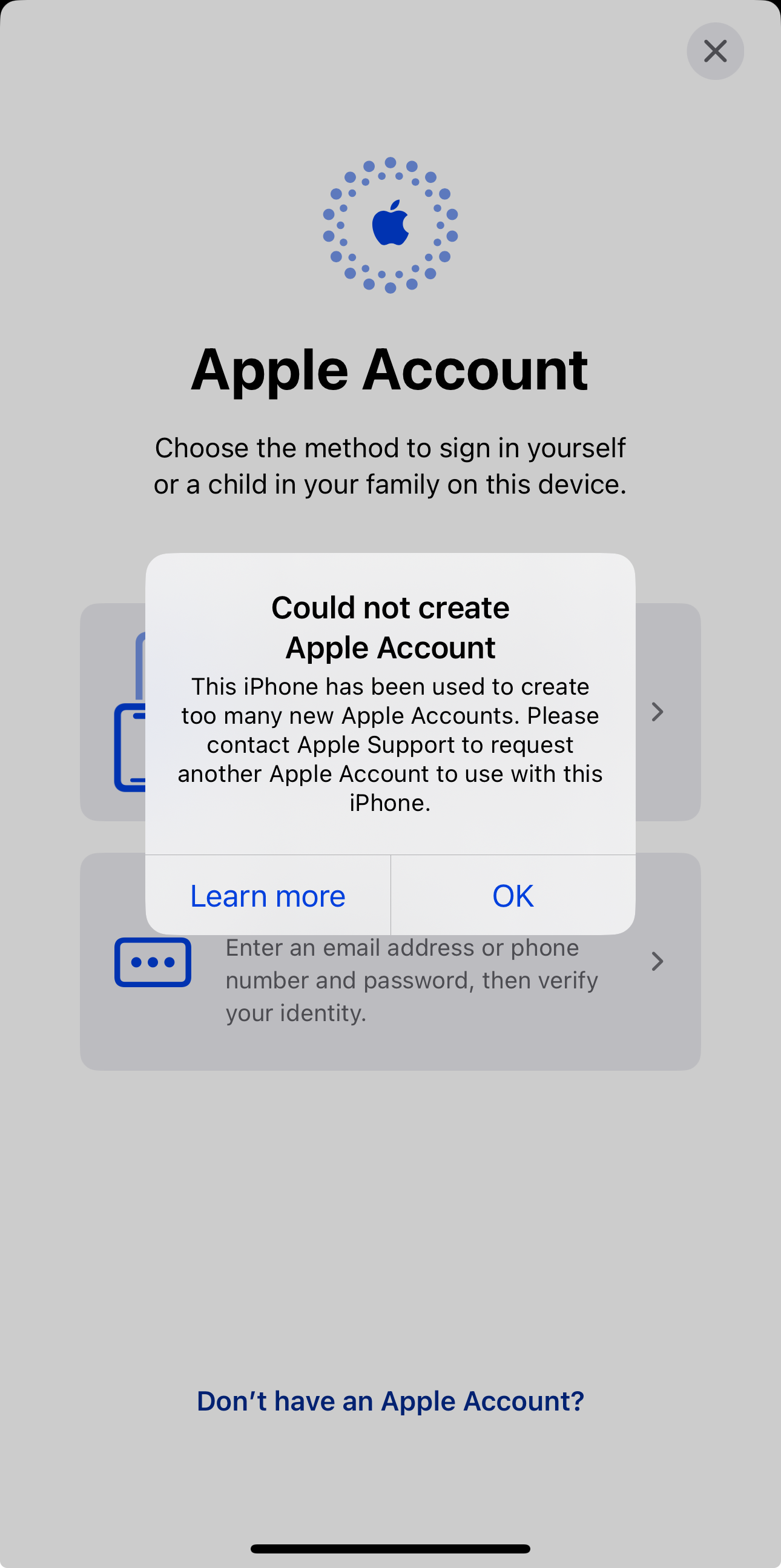 Maximum Apple account creation limit reac… - Apple Community