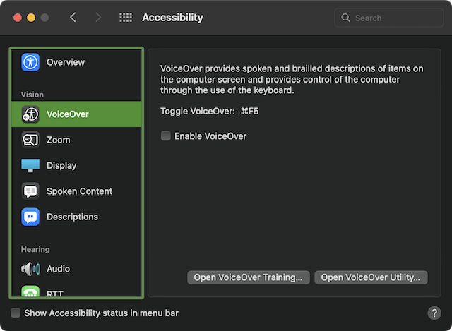 "How I stopped persistent VoiceOver on Ma… - Apple Community