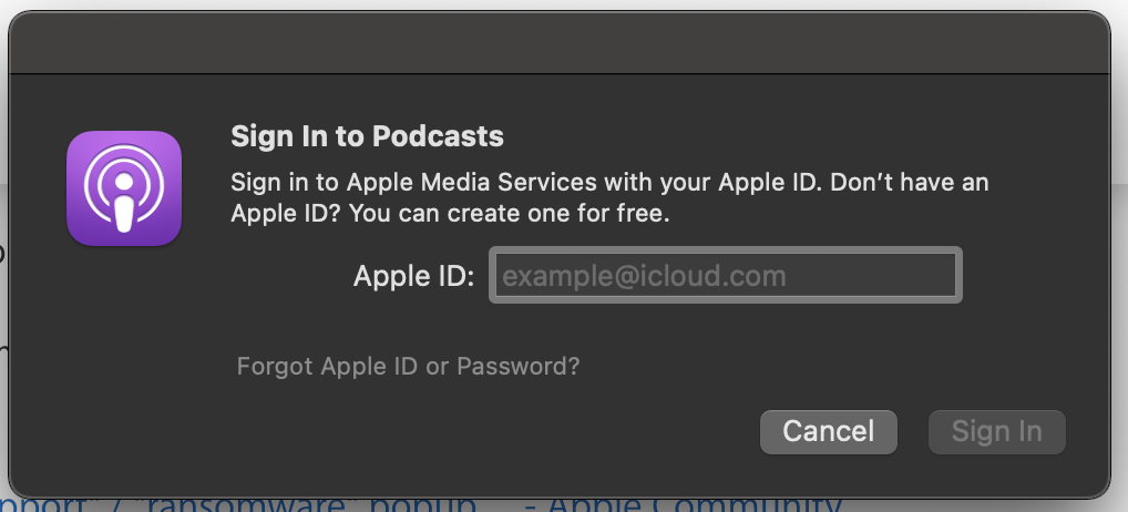 Pop up - Apple Community