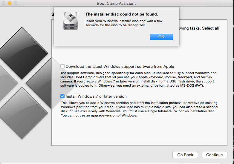 Mac Boot Camp Installer Disc Could Not Be Found - cafeever
