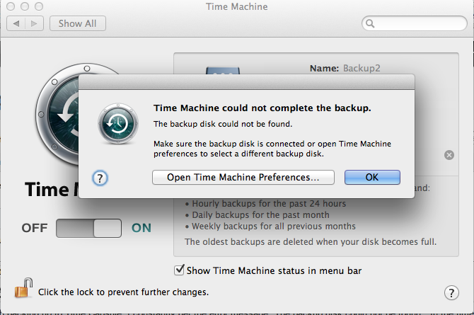 The backup disk could not be found. - Apple Community
