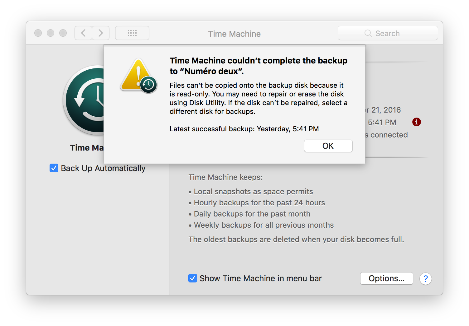 Time Machine Disk has become "Read Only" … - Apple Community