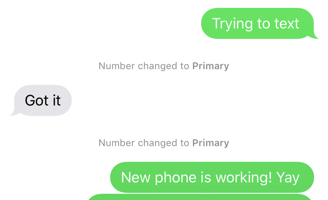 Number changed to Primary - Apple Community