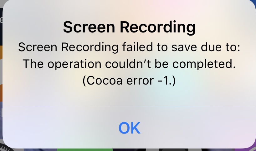 screen recording failed to save due to th… - Apple Community
