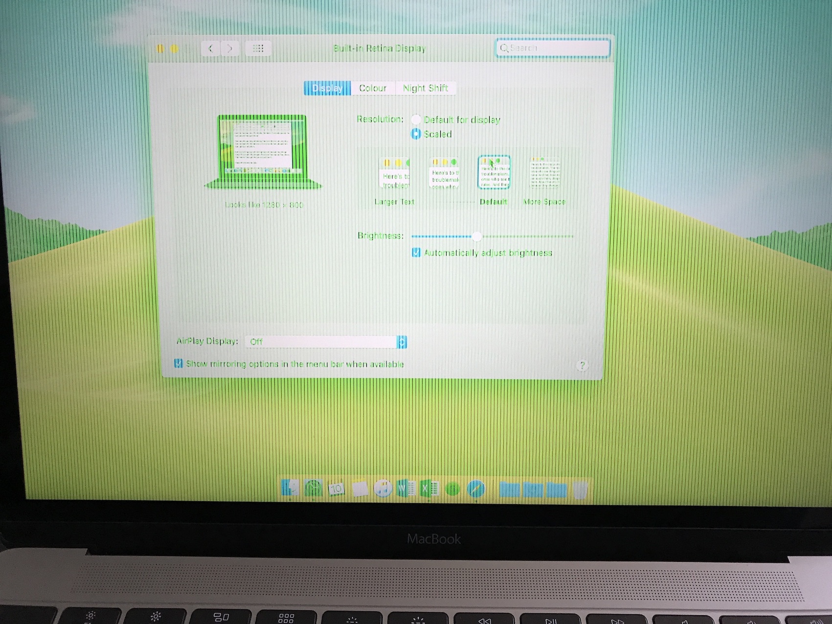 MacBook screen has green vertical stripes… - Apple Community
