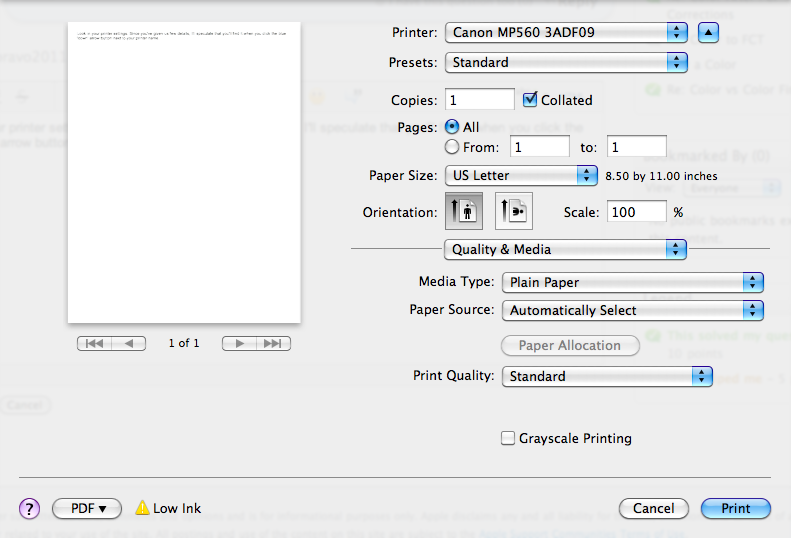 my mac will not print in color - Apple Community