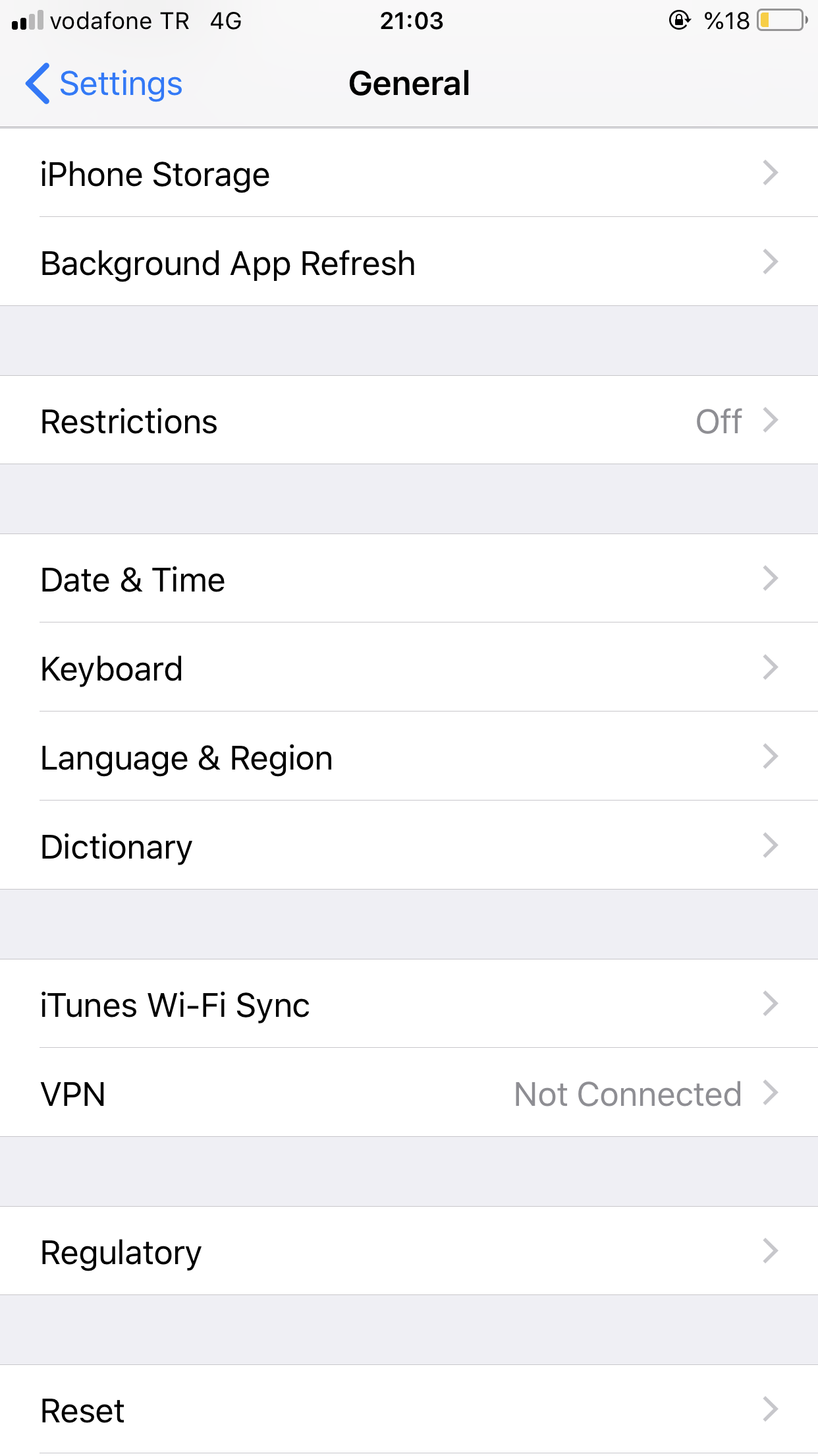 General Settings Iphone