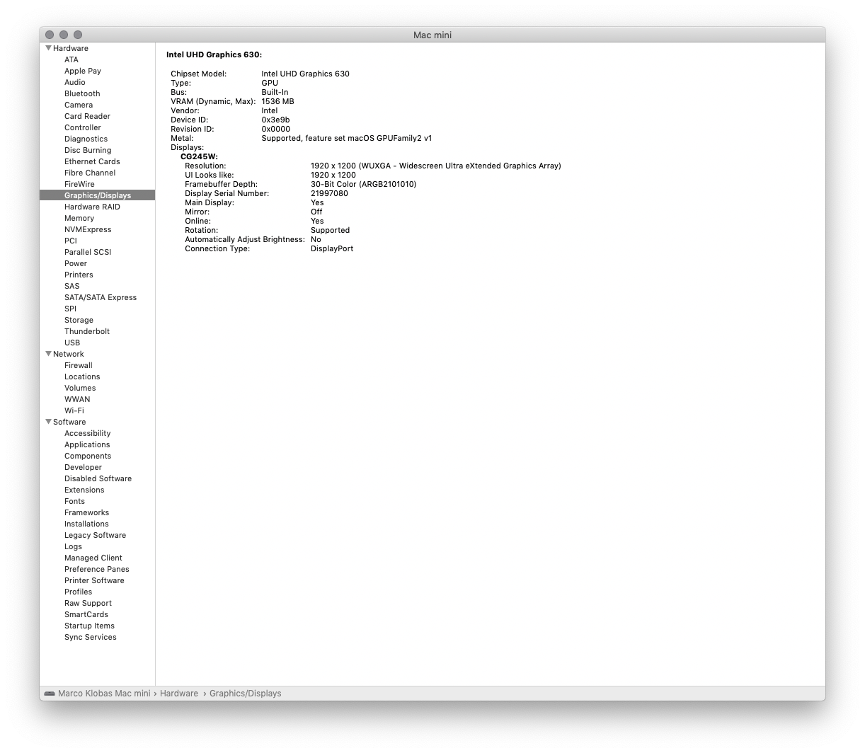 30-bit color support with Intel UHD Graph… - Apple Community