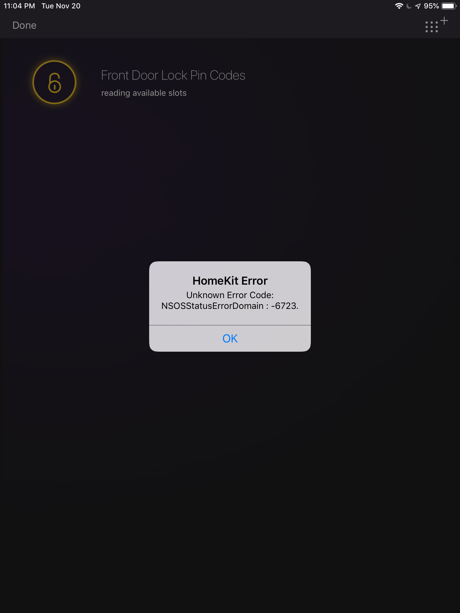 HomeKit error with Yale Assure SL lock - Apple Community