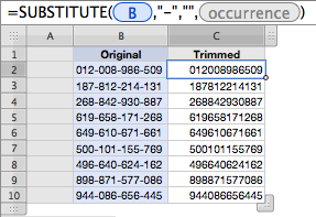 In Numbers, how can I remove hyphens from… - Apple Community
