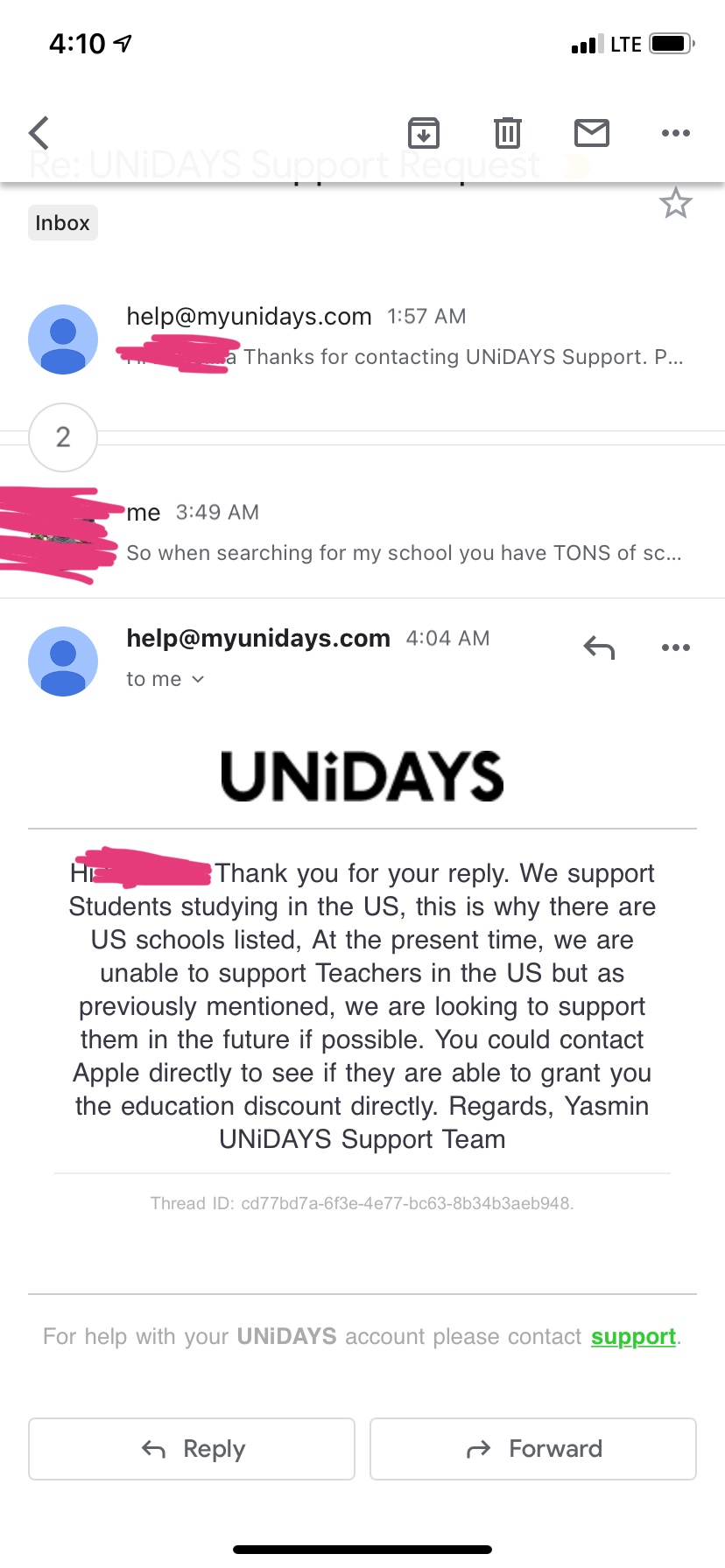 UNiDAYS doesn’t verify American teachers? - Apple Community