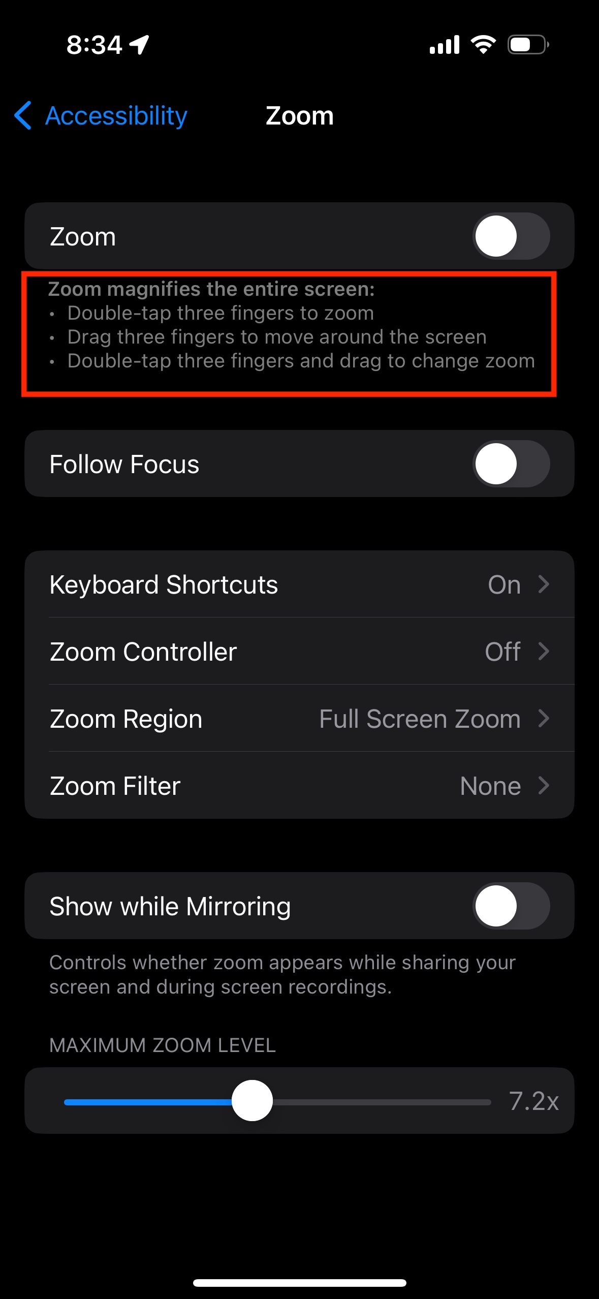 Zoom switch - Apple Community