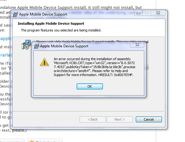 Apple Mobile Device Support - Apple Community