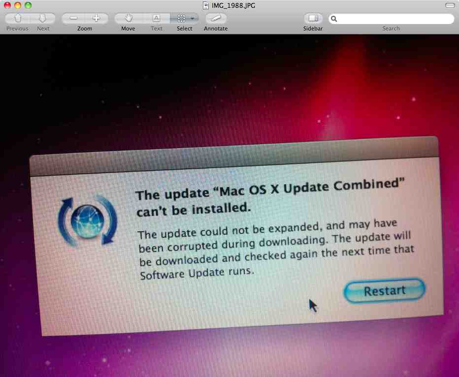 software update an error occurred during … - Apple Community