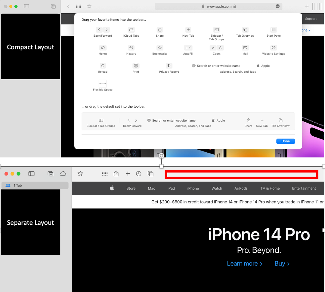 Safari compact tab layout bug - Apple Community