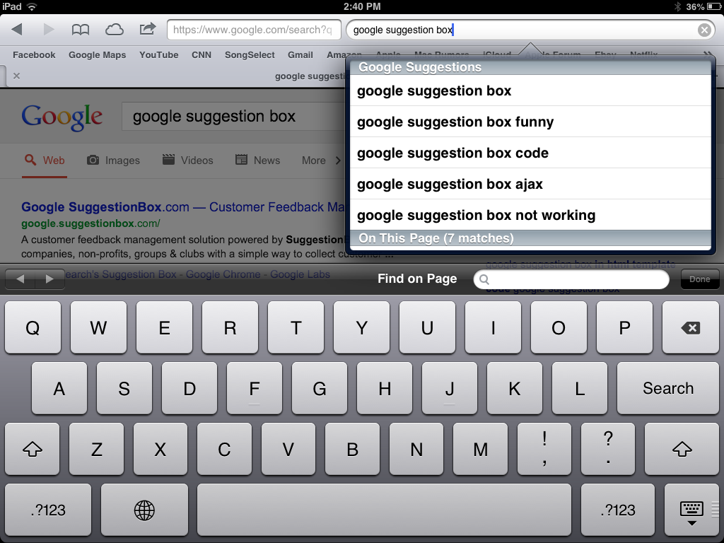 How do I turn off Google suggestion box i… - Apple Community