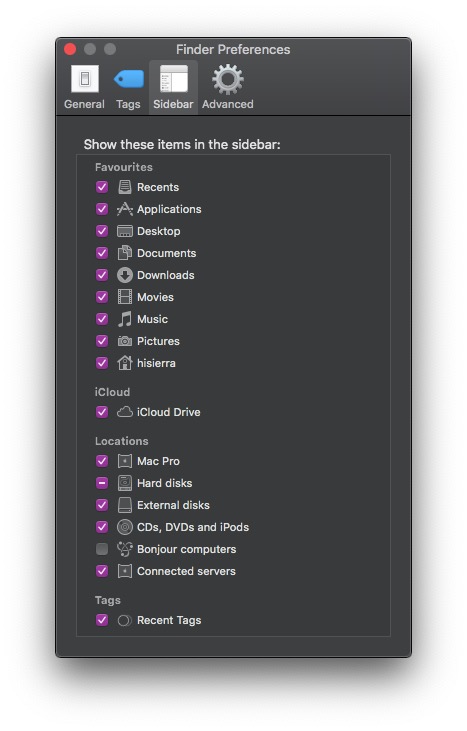 Sidebar favorites: can this option be dis… - Apple Community