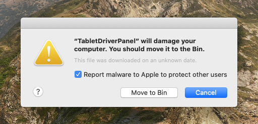 "TabletDriverPanel" will damage your comp… - Apple Community