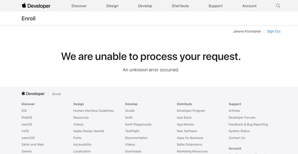 We are unable to process your request. An… - Apple Community