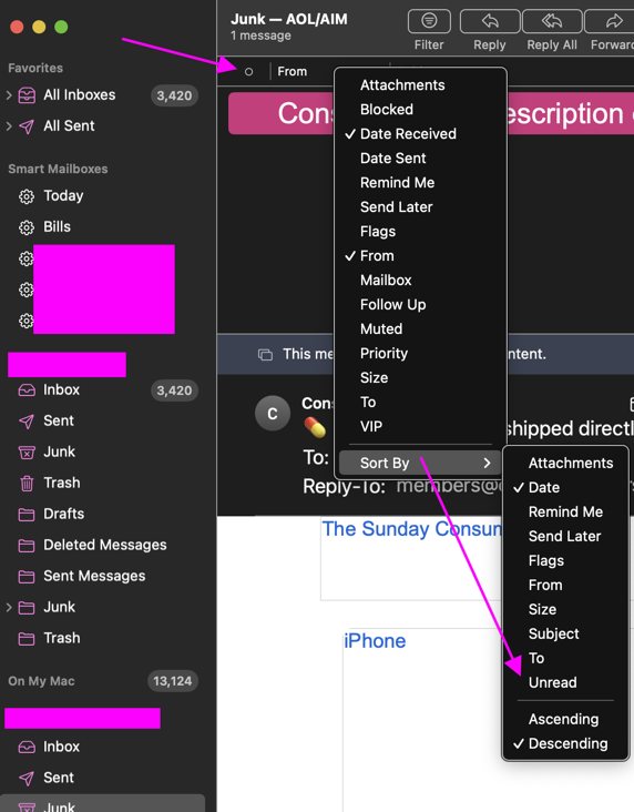 Mail sorting missing - Apple Community