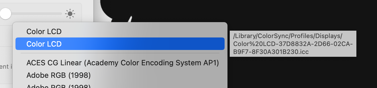 Two Color LCD profiles under Color Profile - Apple Community