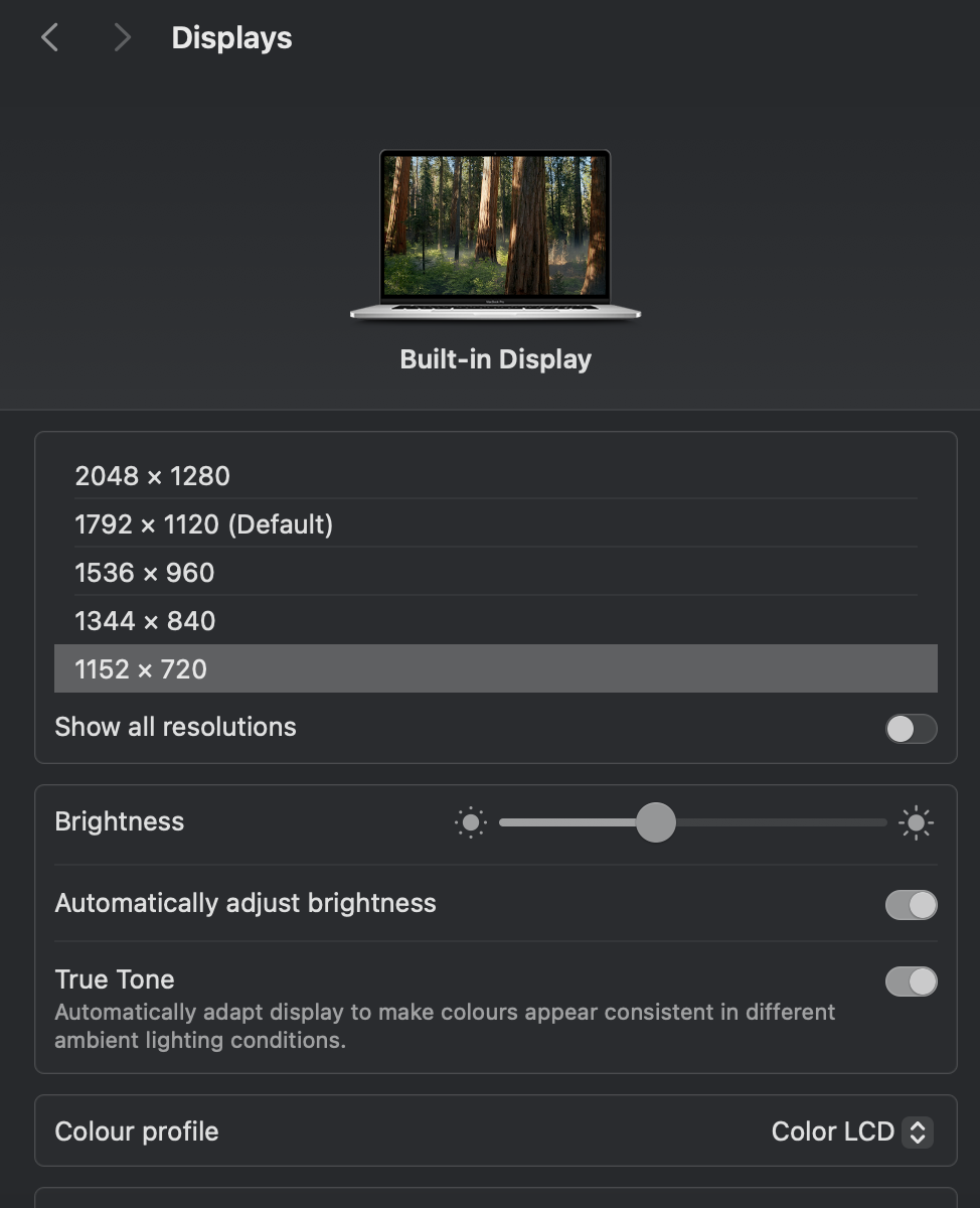 Display scaling and resolution - Apple Community