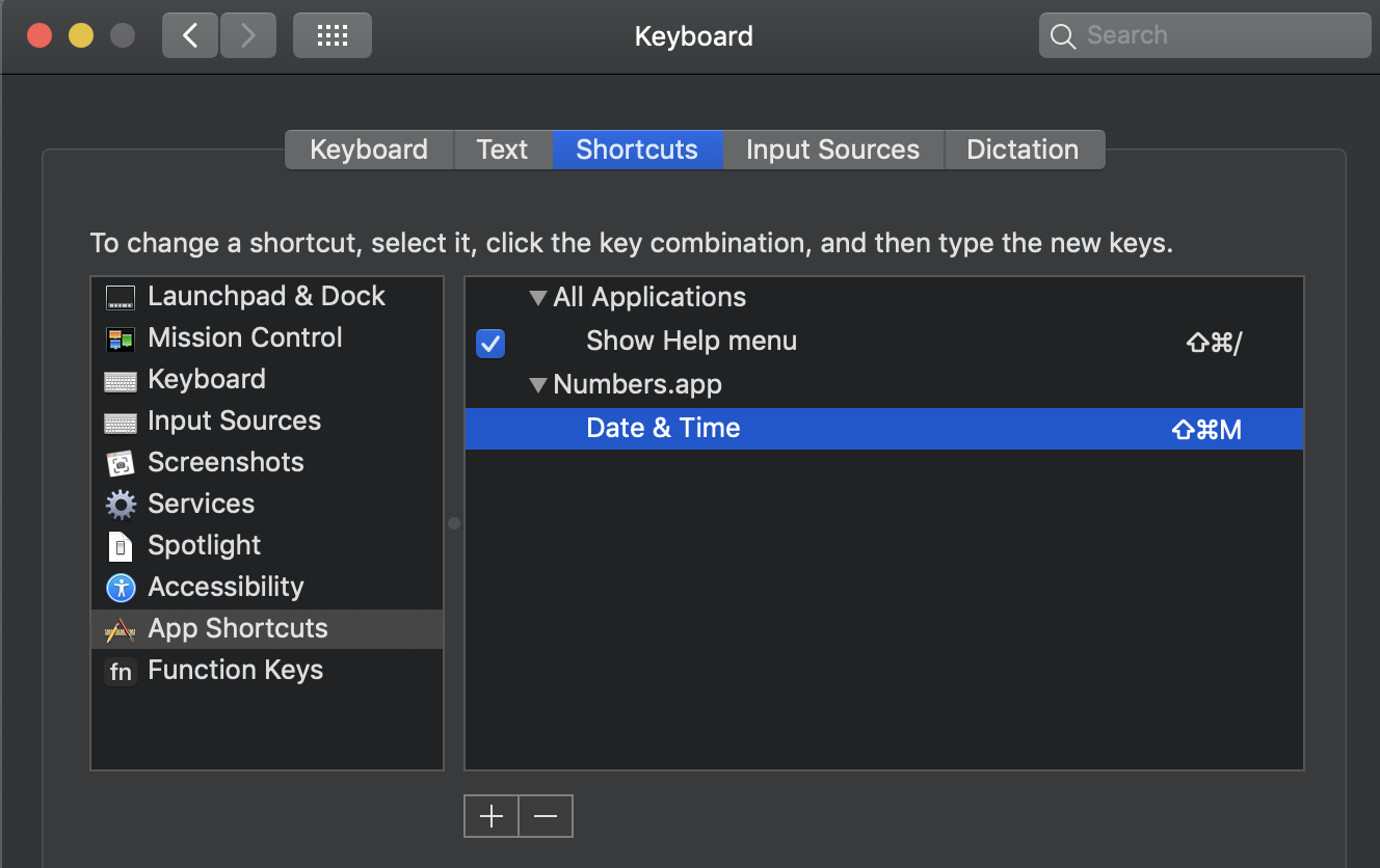 Numbers shortcut to insert Today() or Now… - Apple Community
