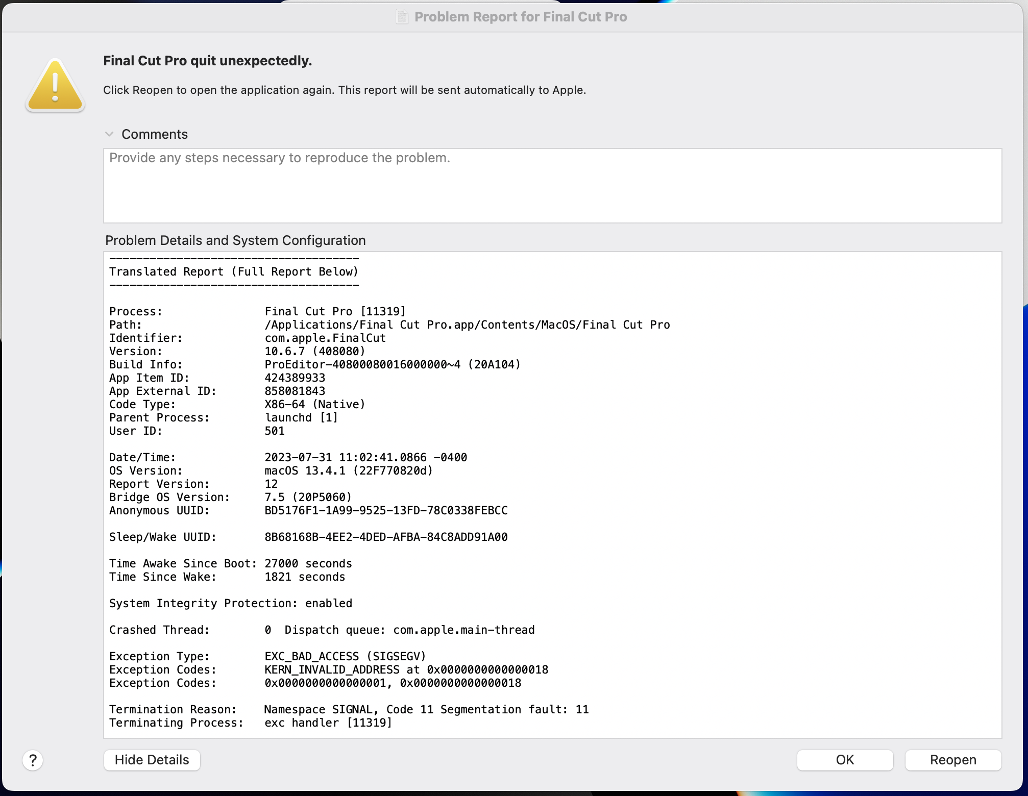I cannot launch Final Cut Pro X anymore. … - Apple Community