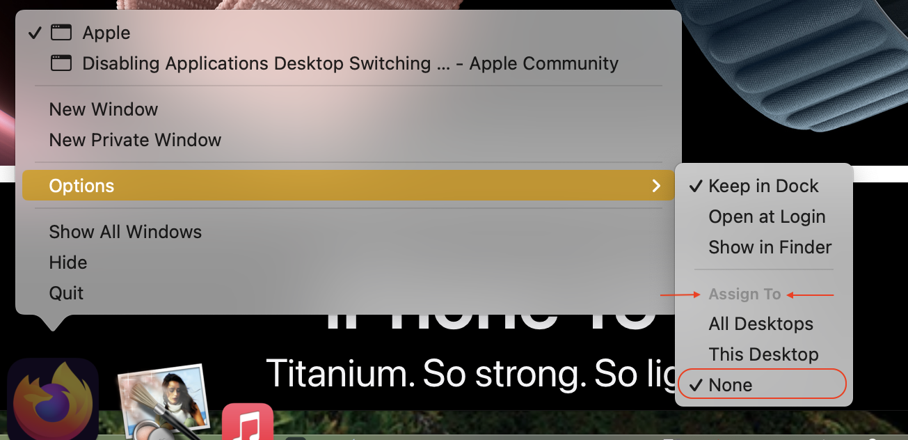 Disabling Applications Desktop Switching … - Apple Community