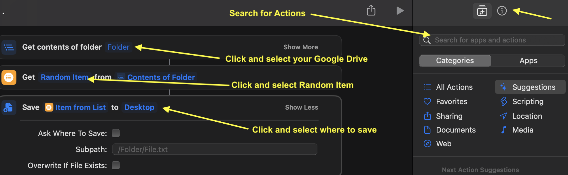 select a random file from google drive - Apple Community