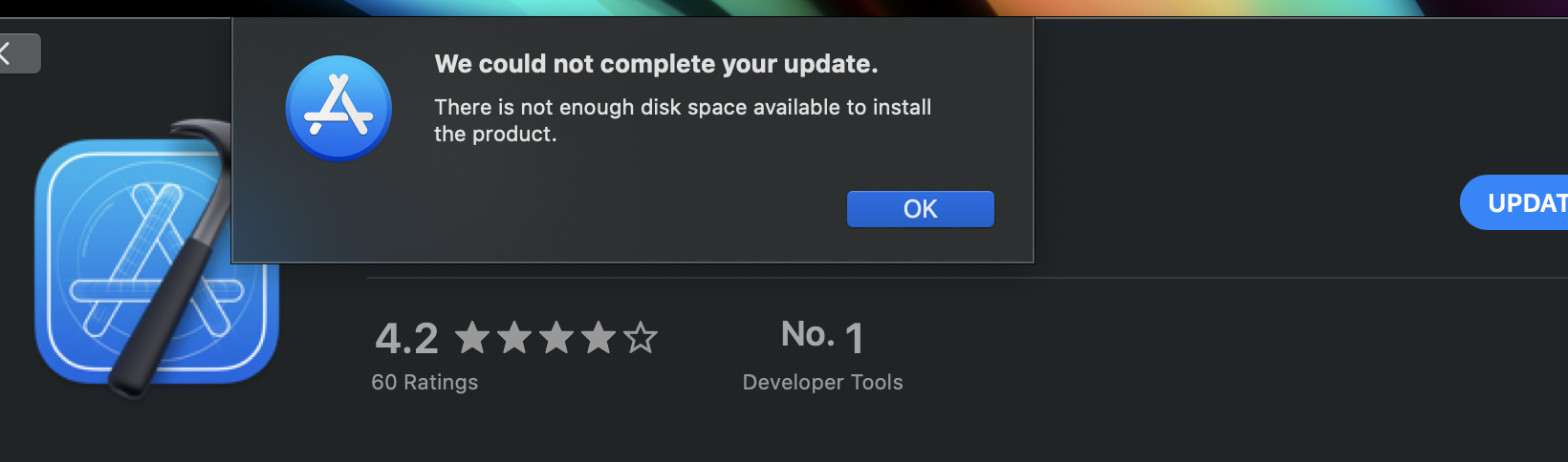 Xcode update problem storage - Apple Community
