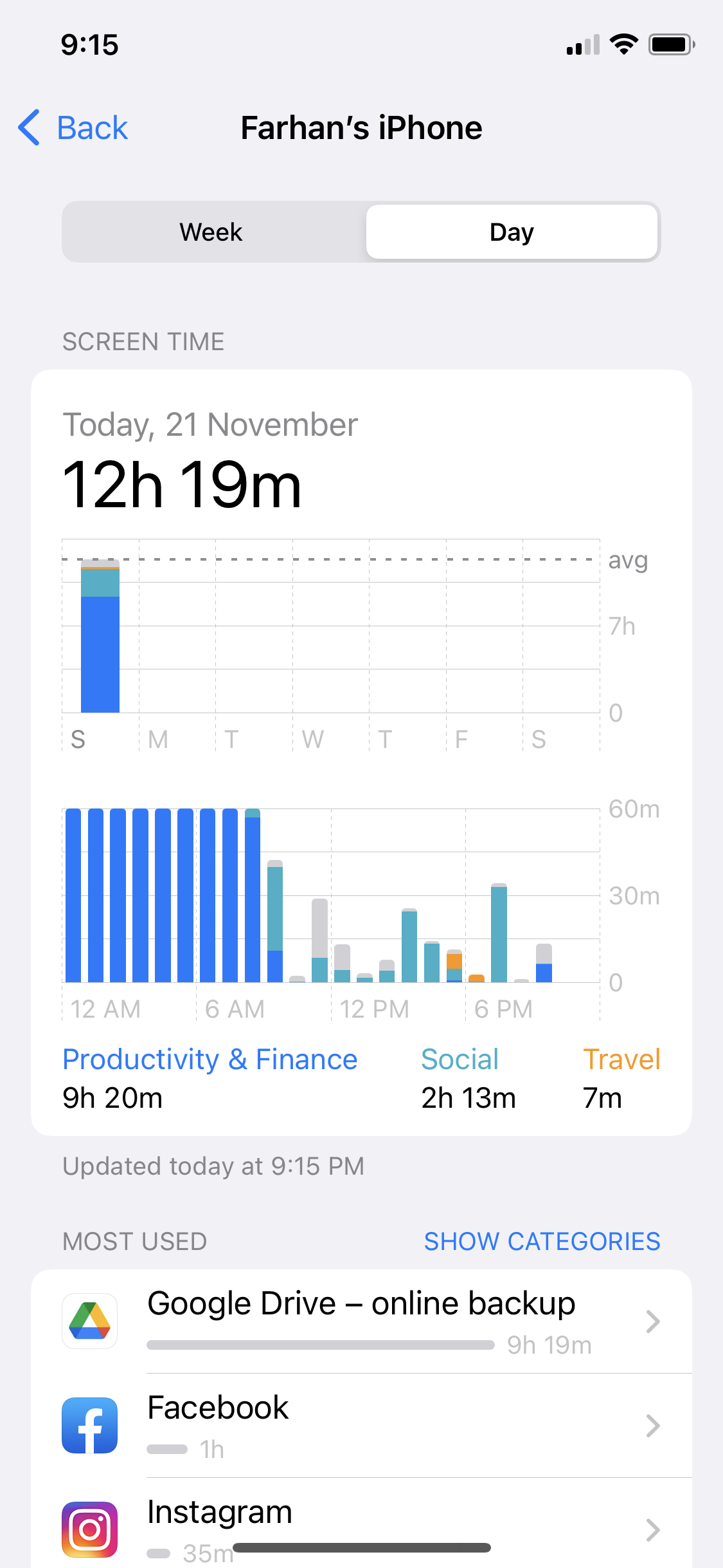 Google drive online backup screentime - Apple Community