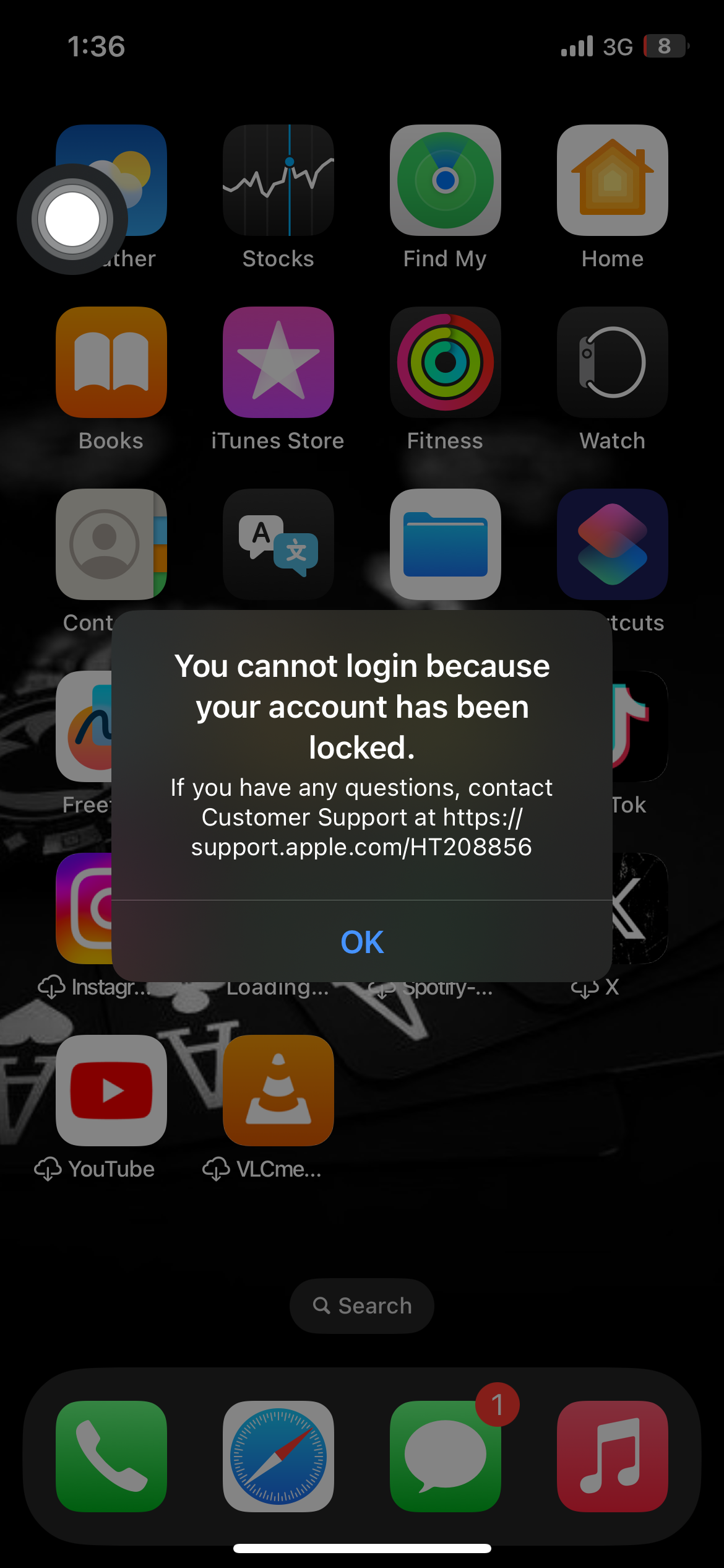 "Your account is locked" error while tryi… - Apple Community