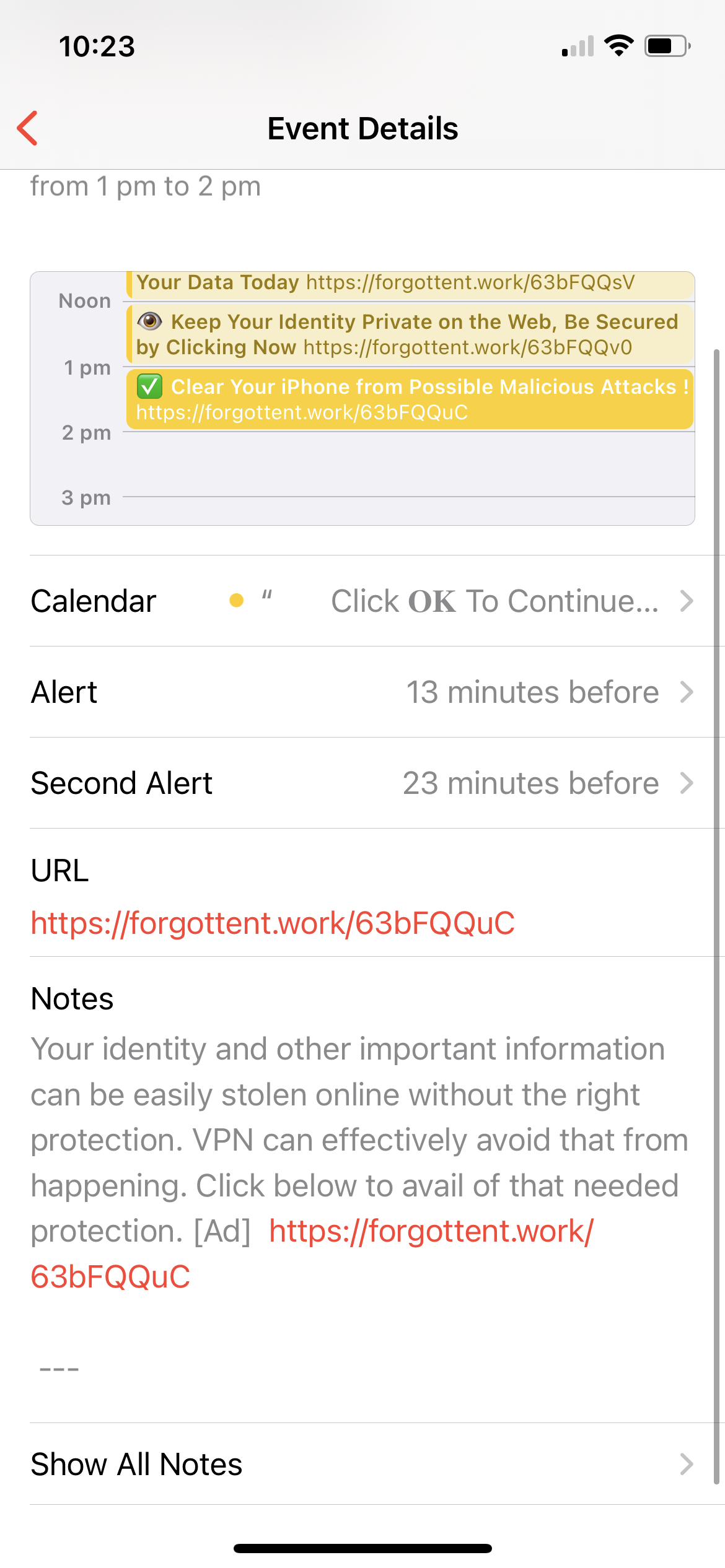 Suspicious Calender invites - Apple Community