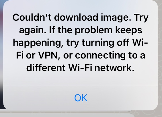 My phone couldn't download image in Whats… - Apple Community