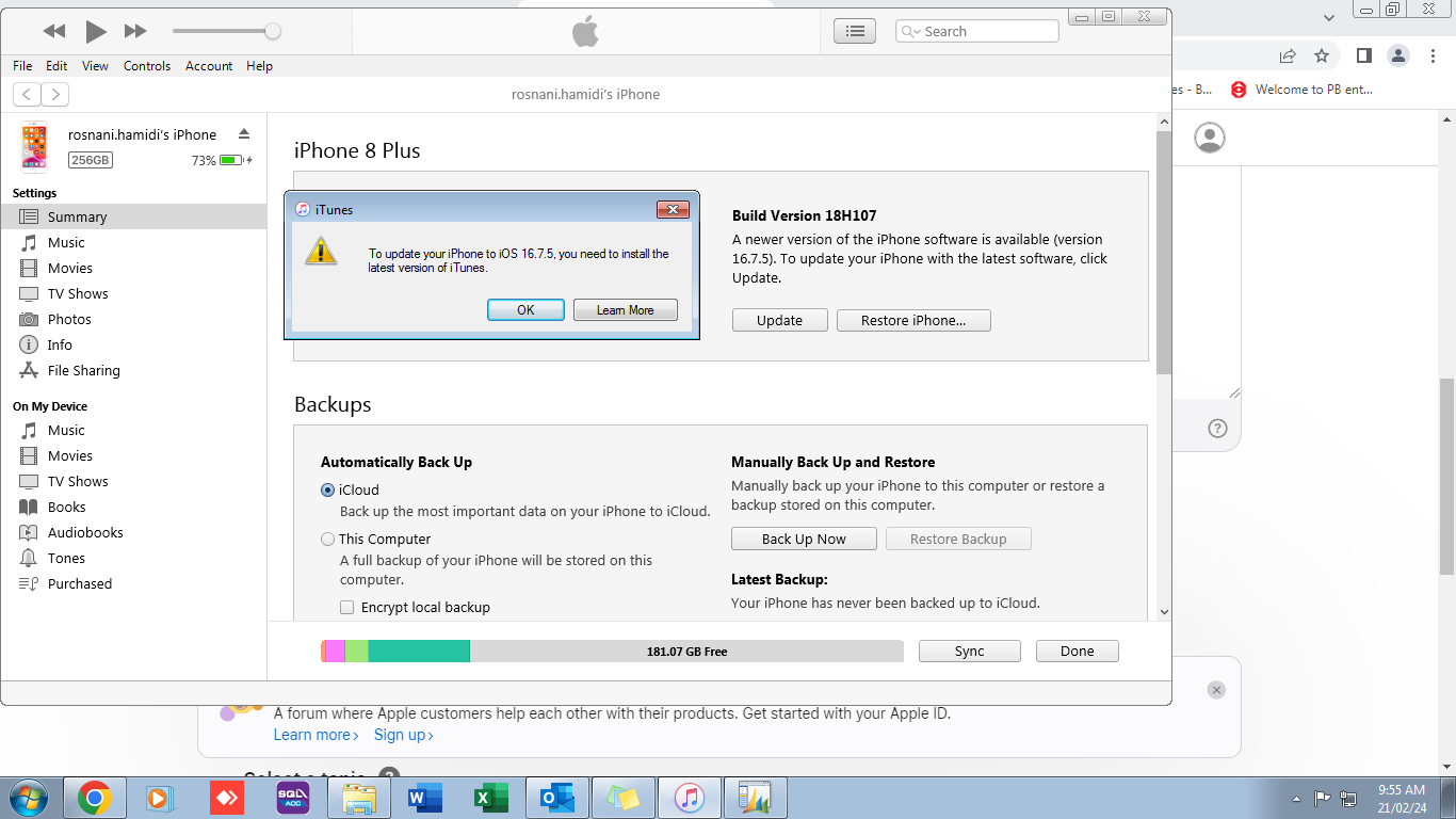 Hi, I already update software of my itune… - Apple Community