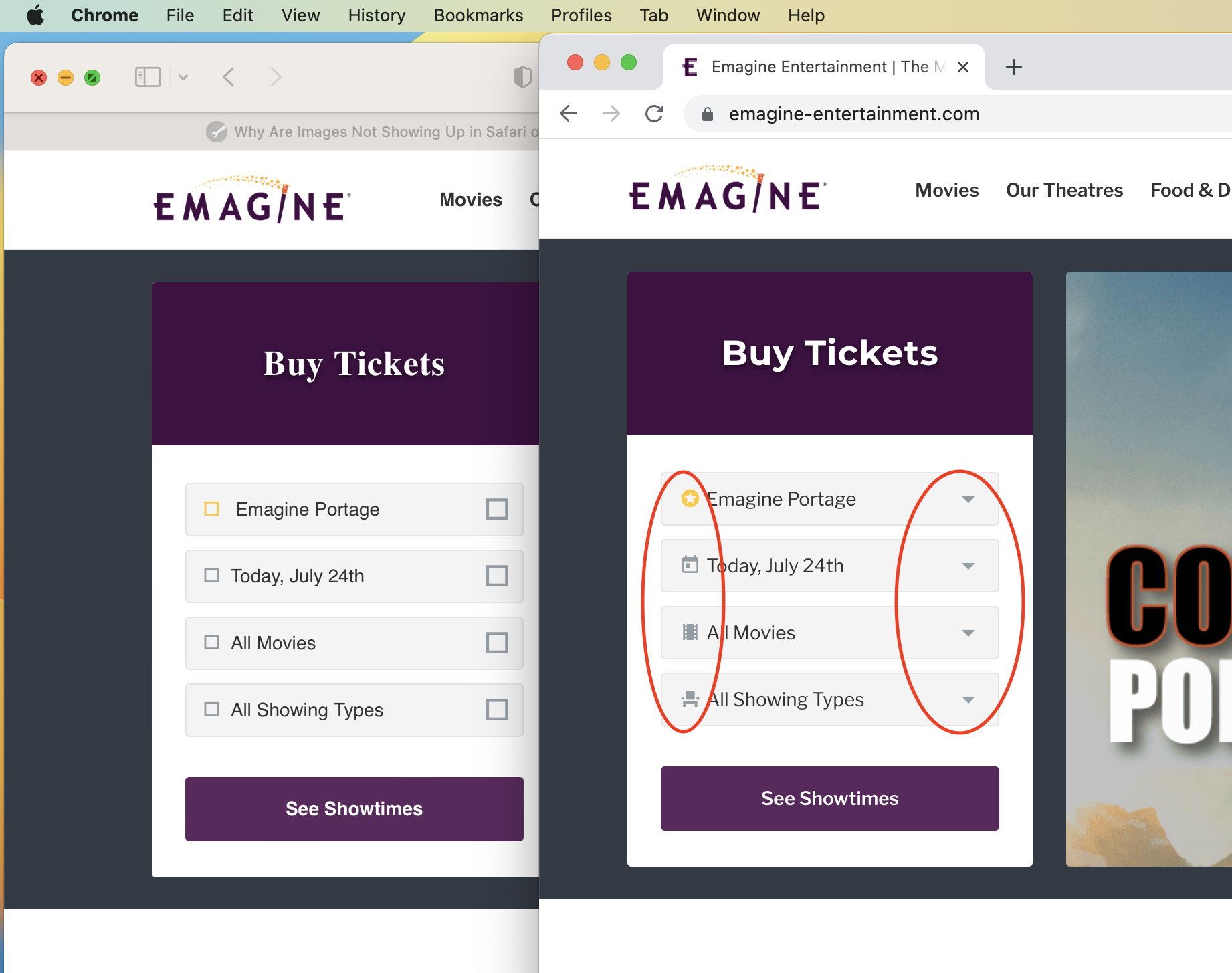 Safari is not showing all icons and font … - Apple Community