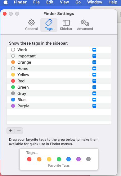 Colors in tag menu not displaying - Apple Community