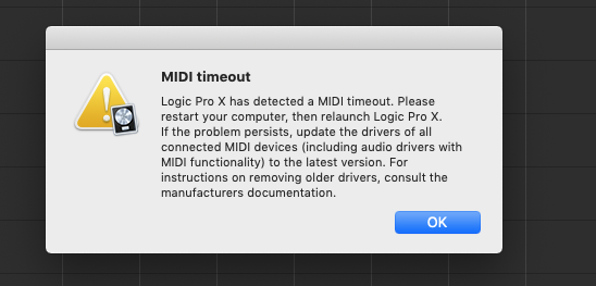 MIDI Timeout and Mackie MCU Pro. Cannot r… - Apple Community