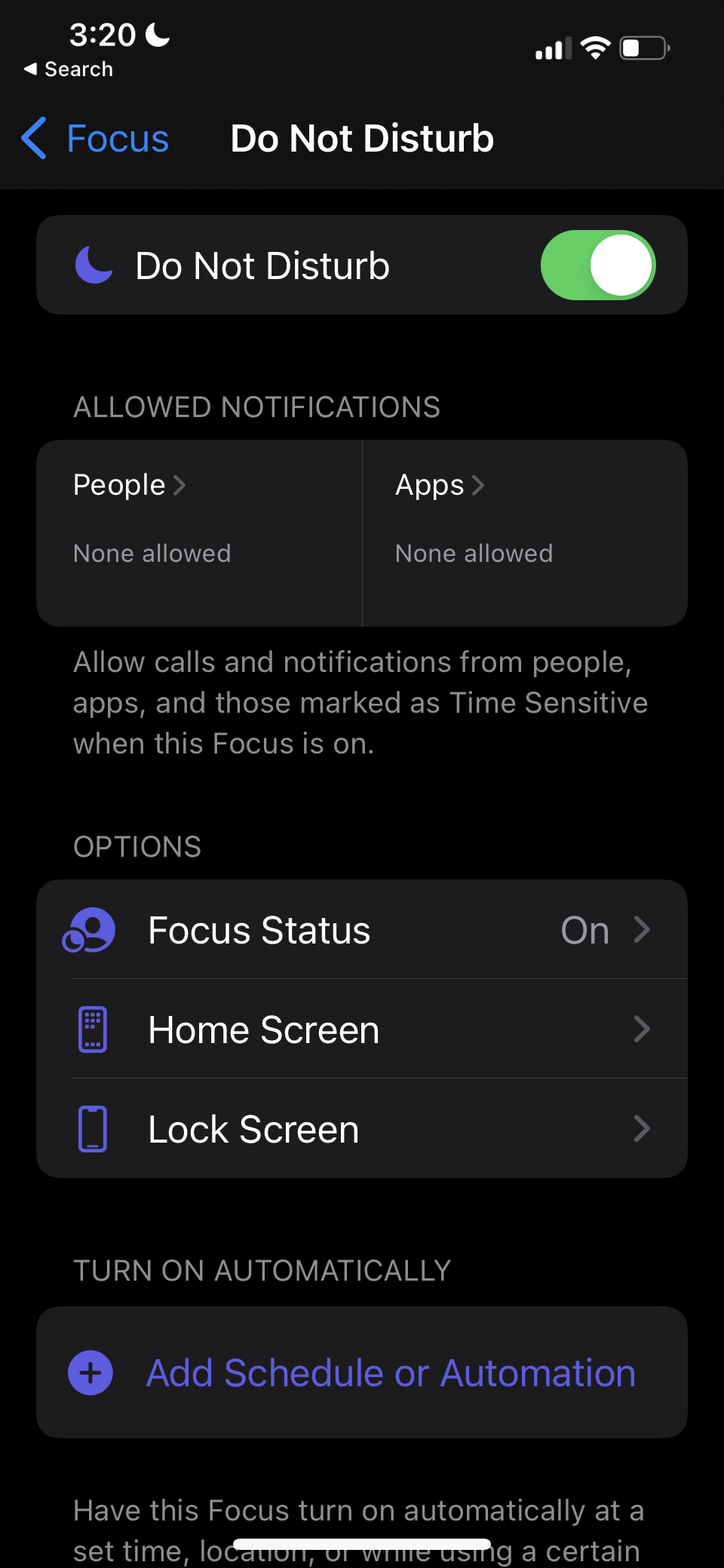 Do Not Disturb Working
