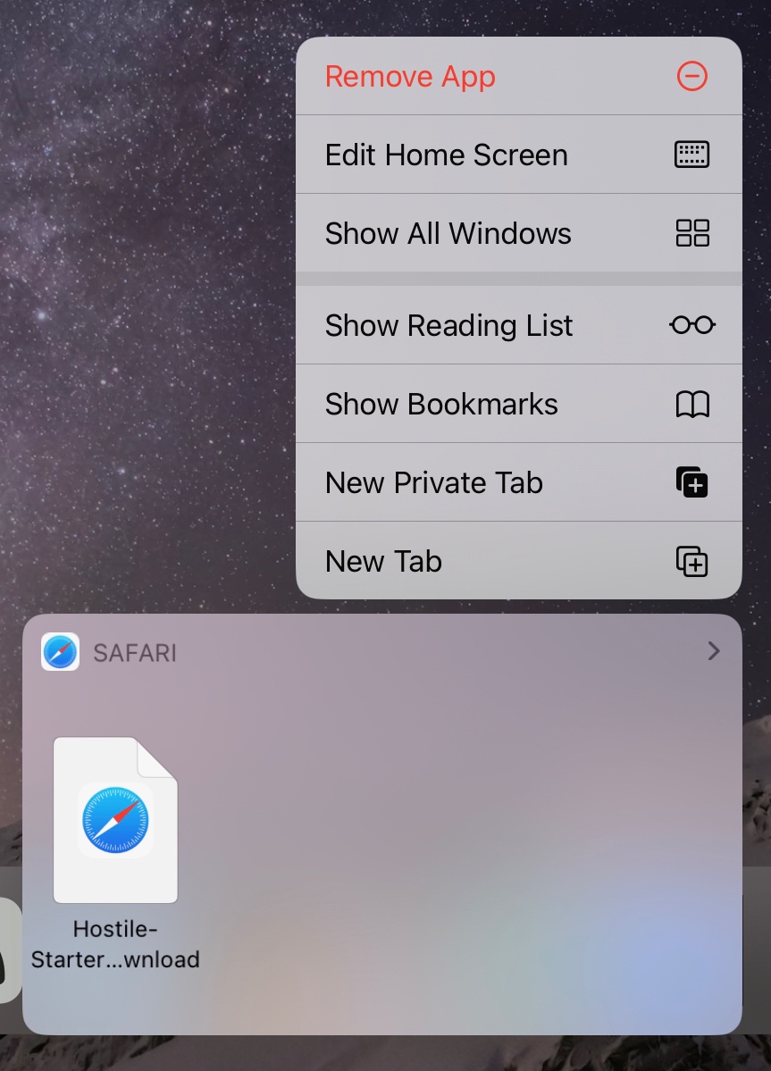 iPadOS 16.5.1, Touch and hold Safari icon… - Apple Community